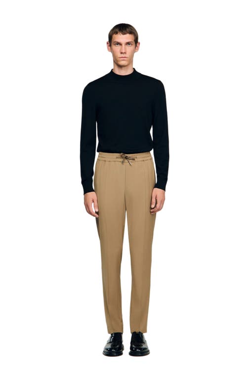 SANDRO Straight-Leg Trousers with Elasticated Waist